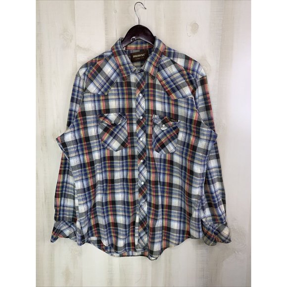 Roebuck & Co. | Shirts | Vintage 7s80s Roebucks Colorful Plaid Pearl ...